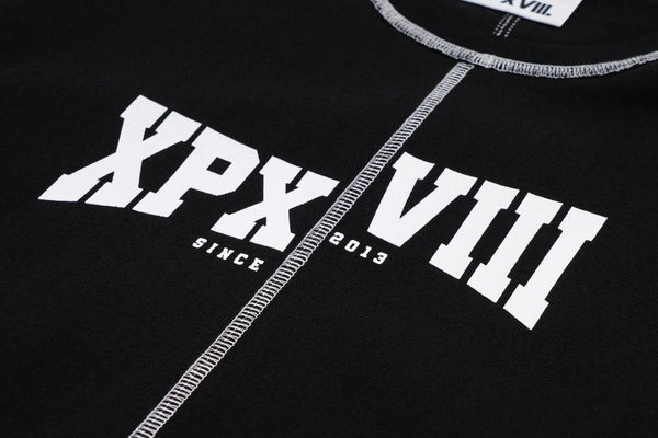 XPX CONTRAST SEAM CREW NECK TEE IN BLACK – XPXVIII